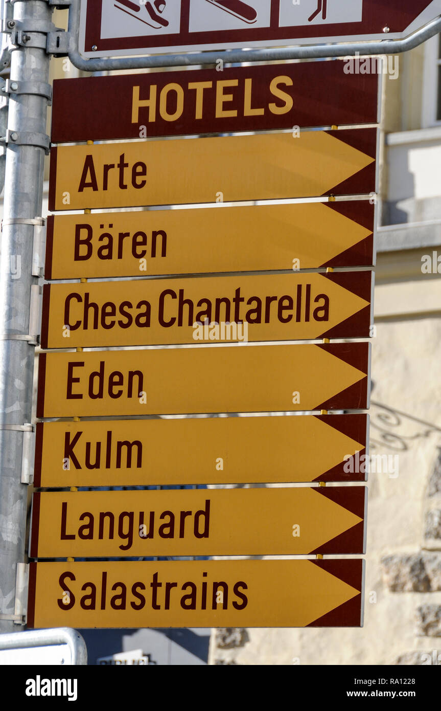 St moritz road sign hi-res stock photography and images - Alamy