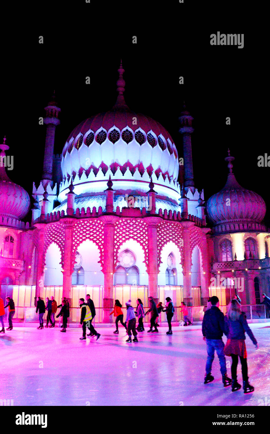 The Brighton Royal Pavilion ice rink Stock Photo - Alamy