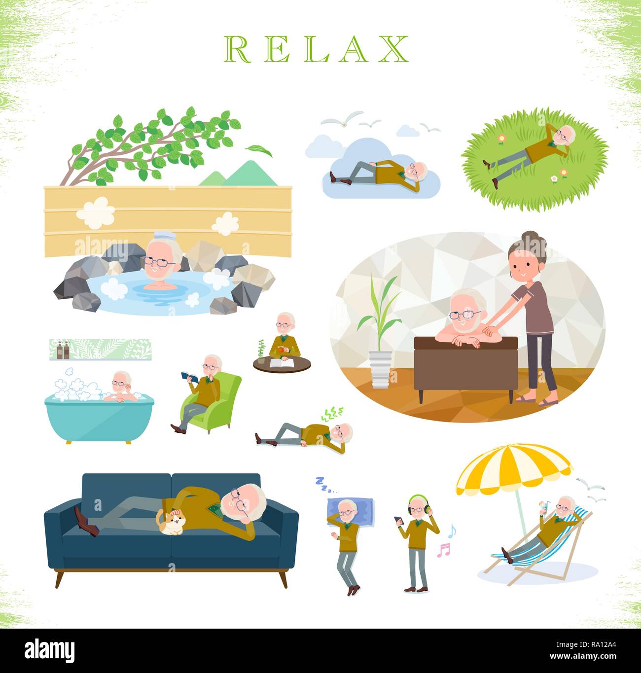 Old man lying down Stock Vector Images - Alamy