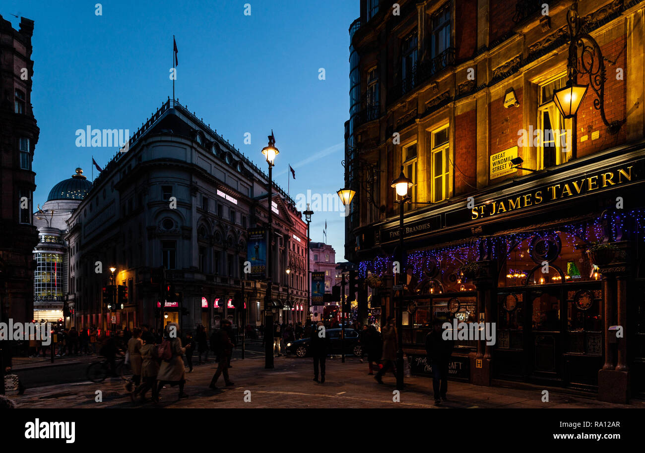 Corner on Great Windmill street, West End, London, England, UK Stock ...