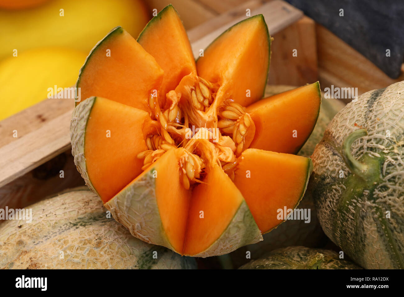 Melon display hi-res stock photography and images - Alamy
