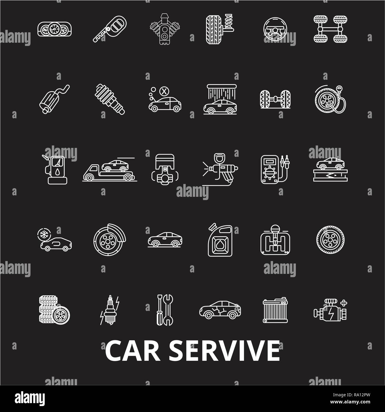 Car wash icons black white hi-res stock photography and images - Alamy