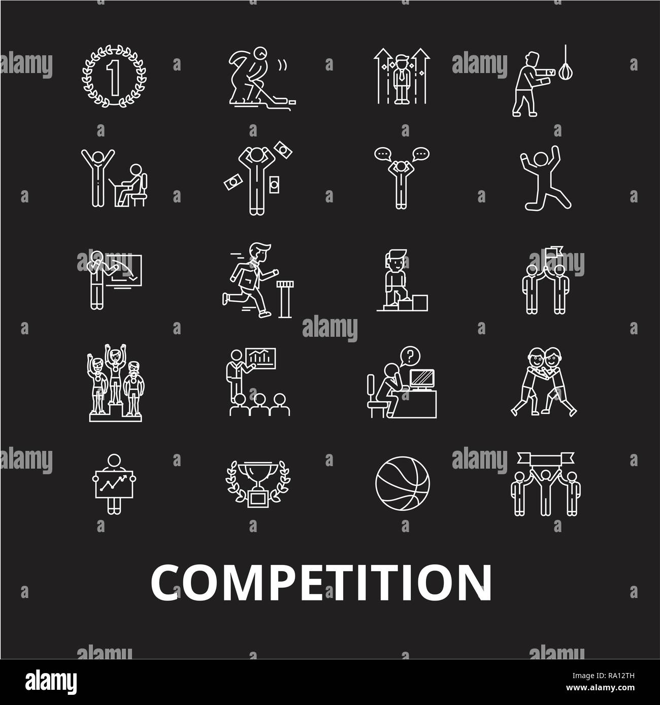 Victory icons set of symbols hi-res stock photography and images - Alamy