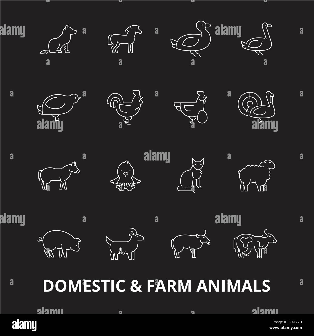 Domestic farm animals Stock Vector Images - Alamy