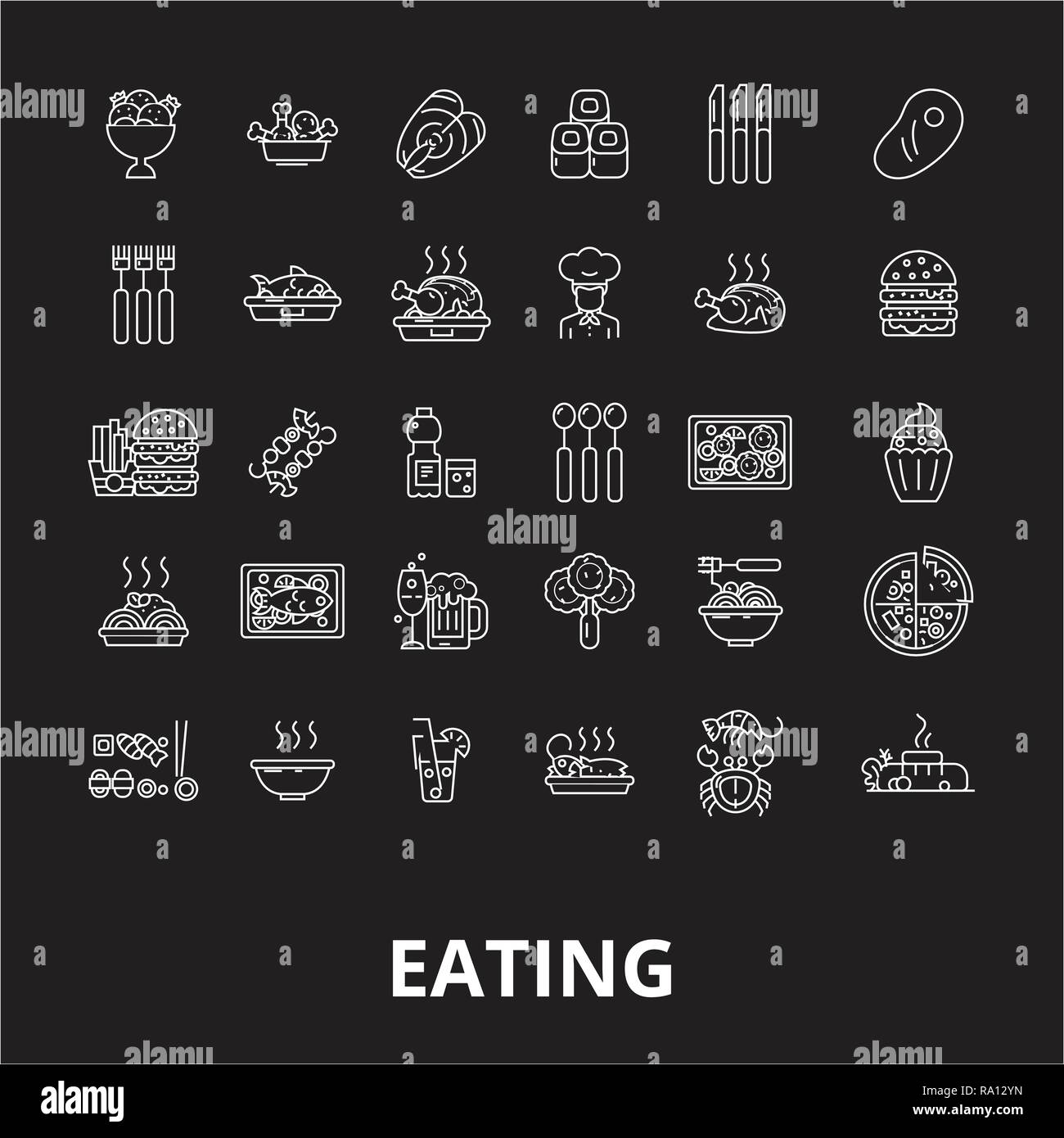 Icon black eating man vector hi-res stock photography and images - Alamy