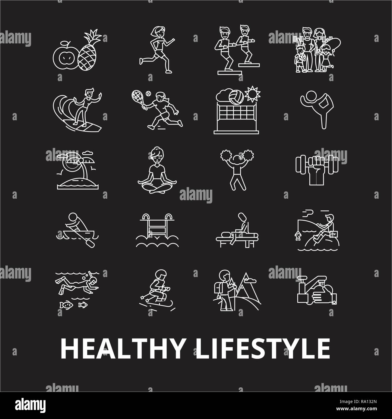 Healthy lifestyle illustrations Stock Vector Images - Alamy