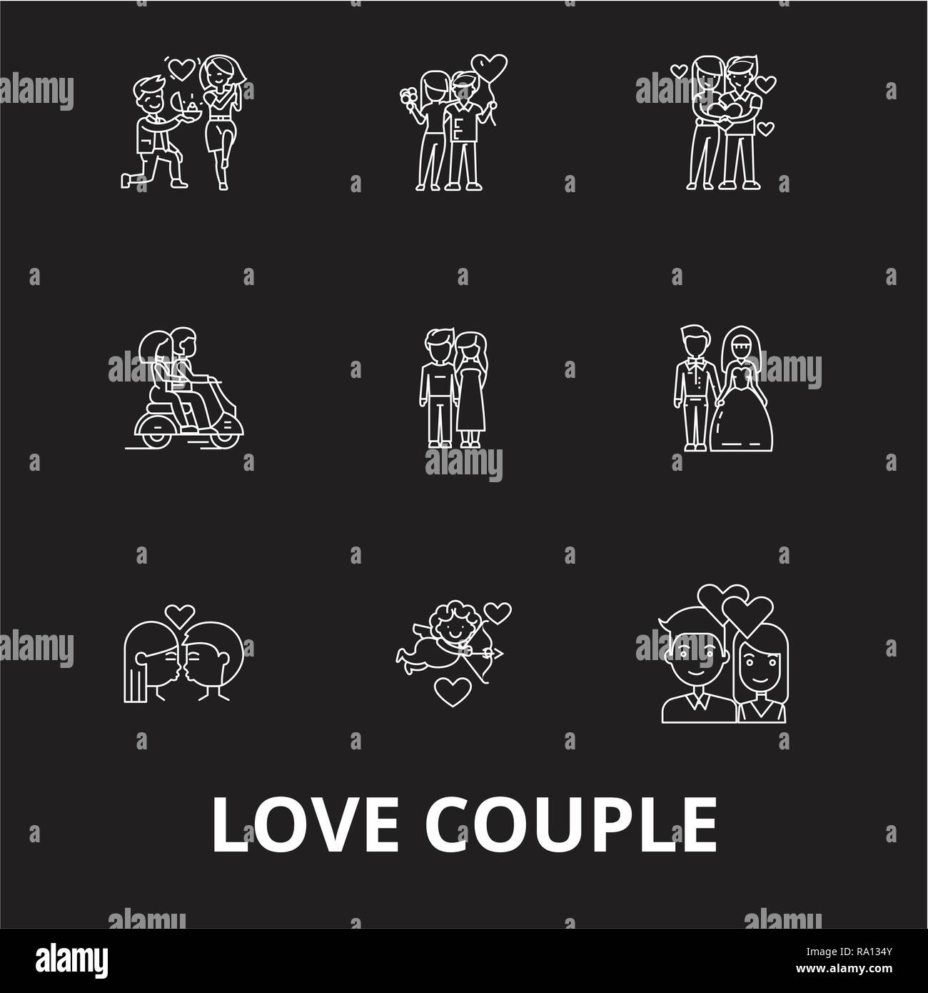 Wedding couple pictogram Stock Vector Images - Alamy
