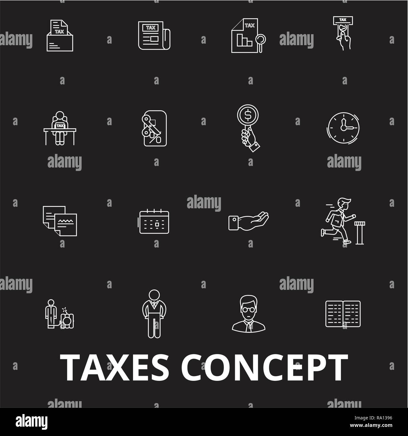 Vector white tax icon set hi-res stock photography and images - Alamy