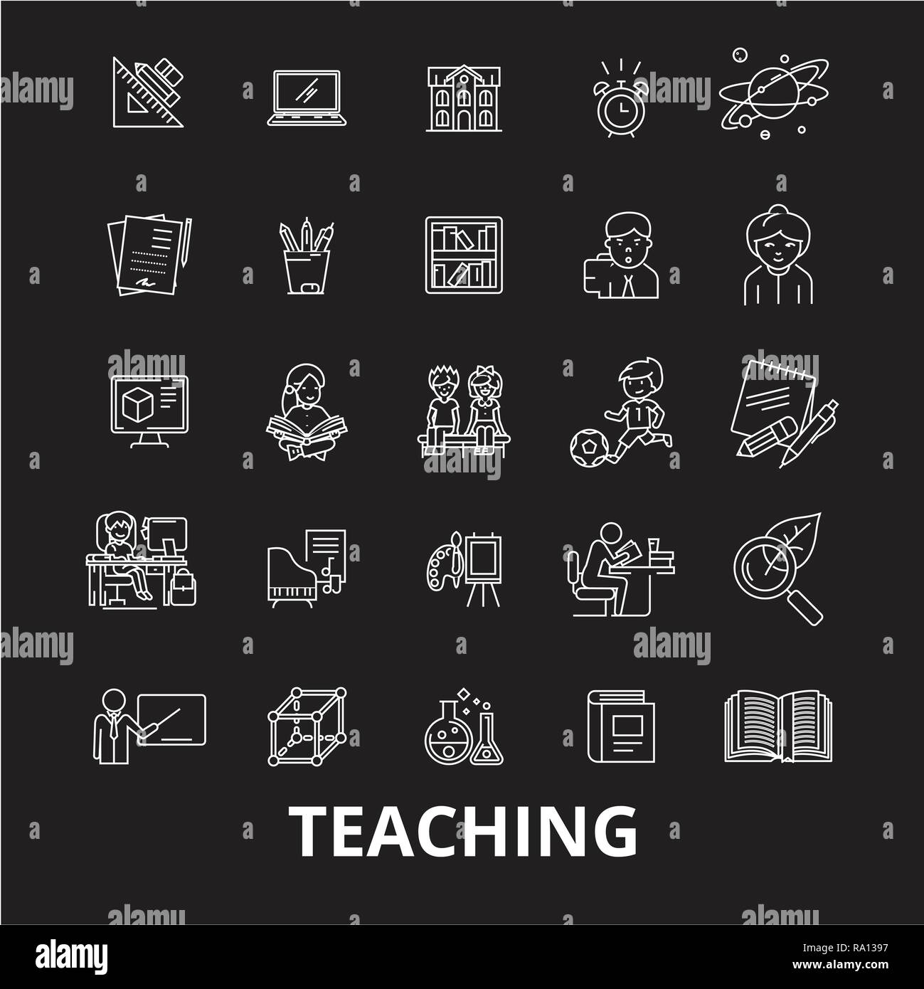 Black teacher student computer Stock Vector Images - Alamy