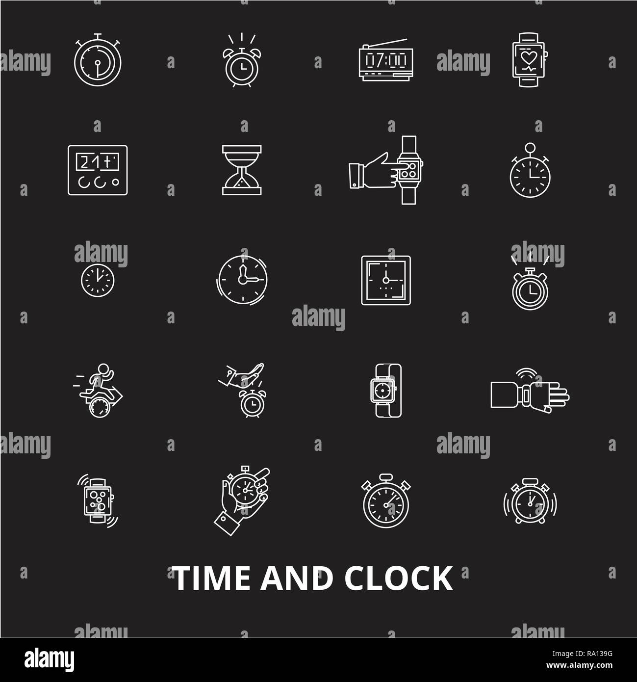 Editable clock icons hi-res stock photography and images - Alamy