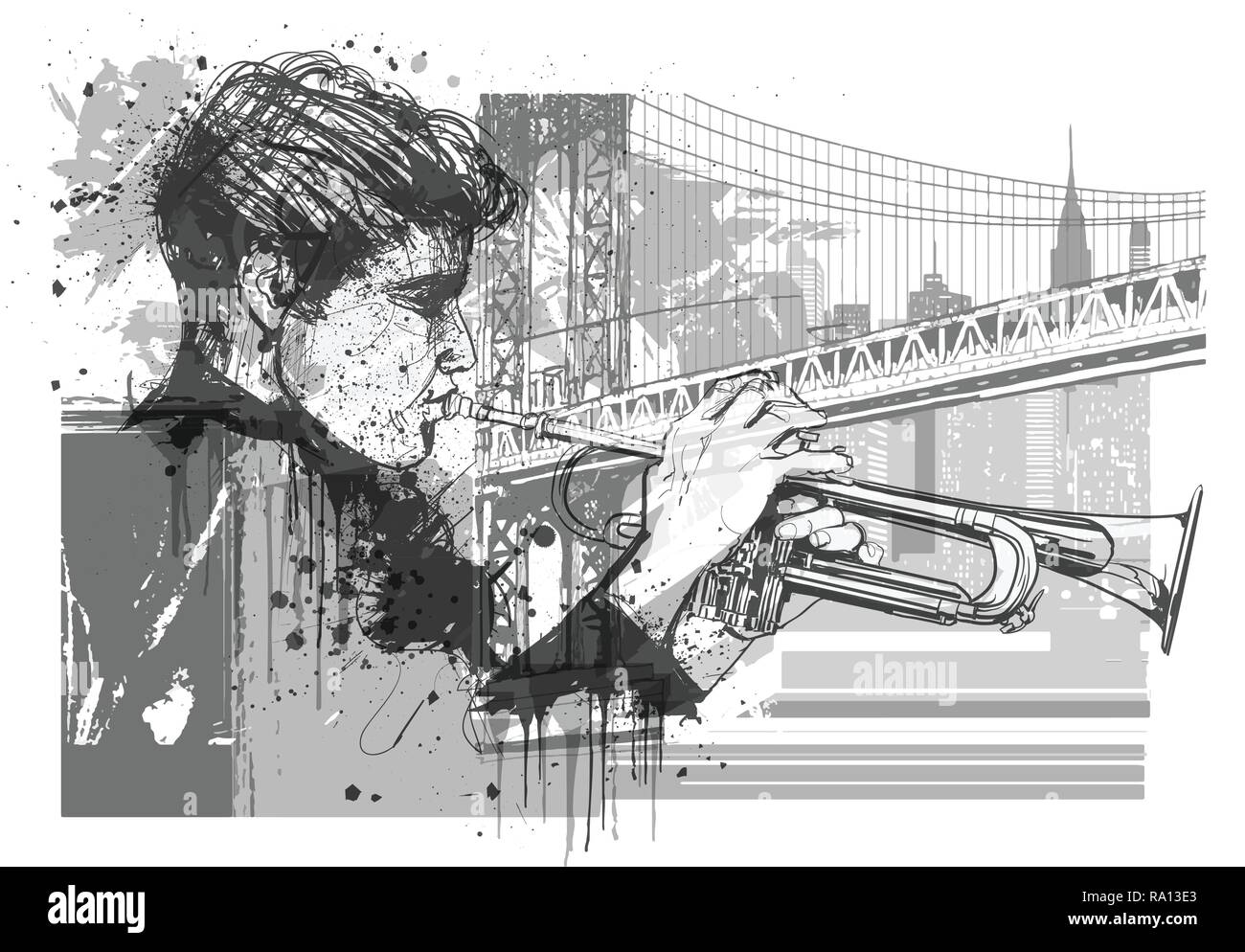 Trumpet player in new hi-res stock photography and images - Alamy