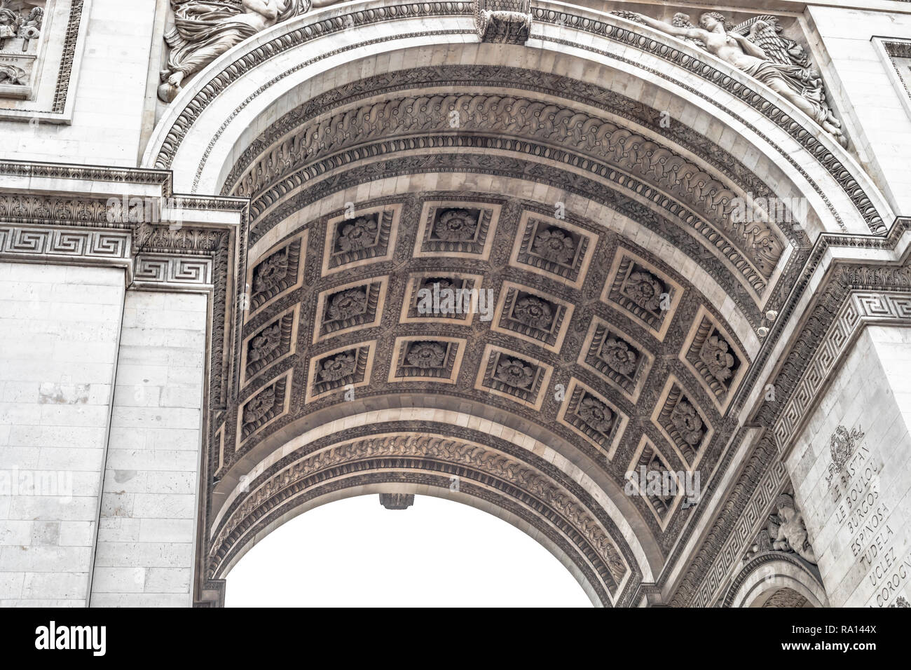 Paris, France - January 28, 2018: Close up of the architectural details ...
