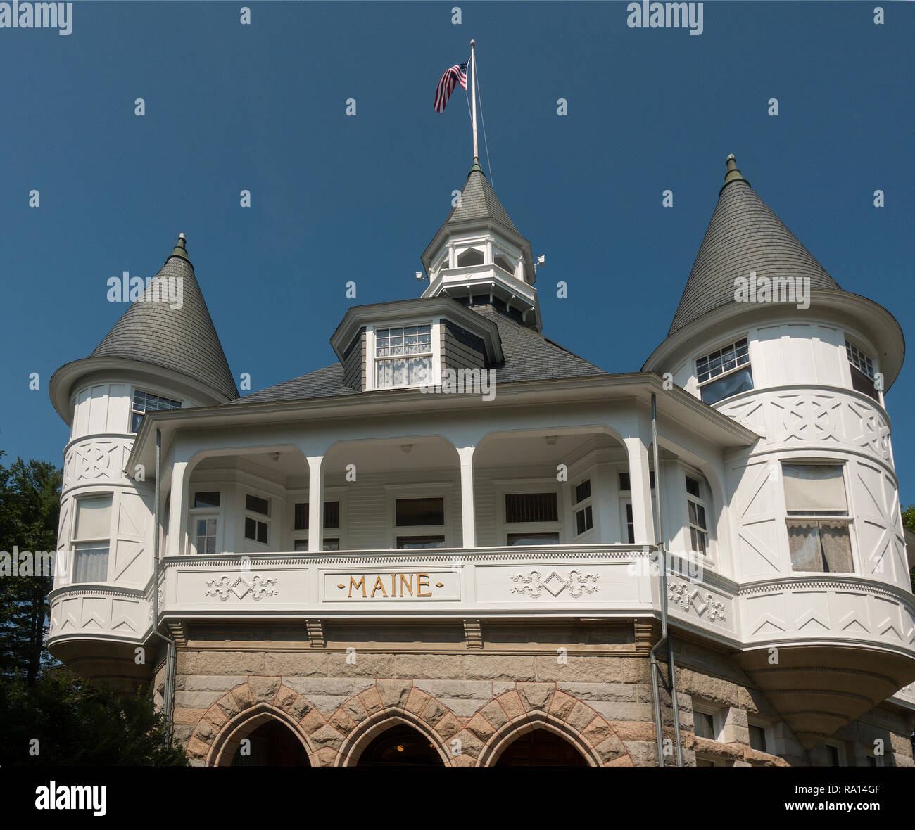Maine State Building Poland Spring Stock Photo - Alamy