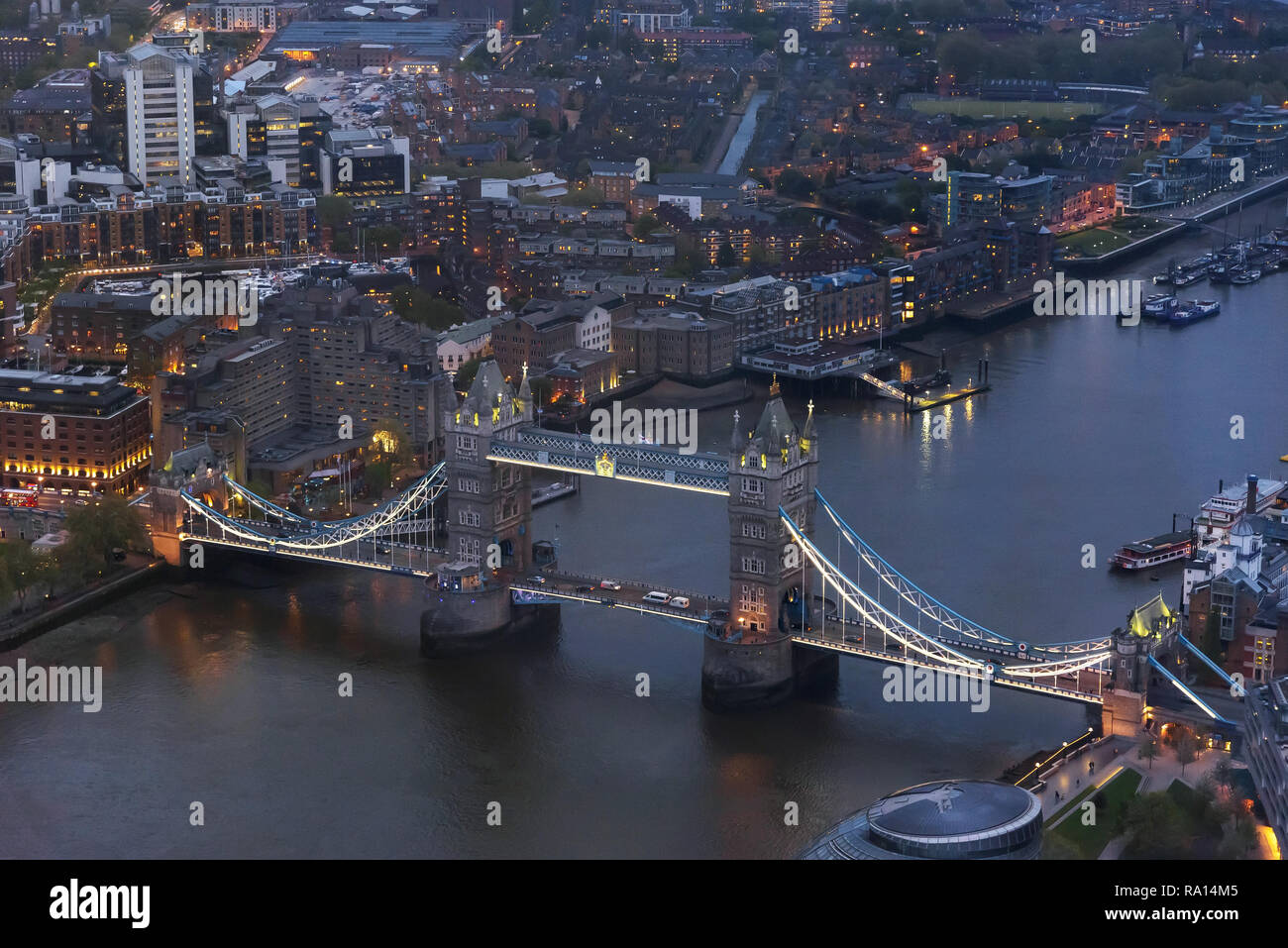 Aerial view tower bridge in hi-res stock photography and images - Alamy