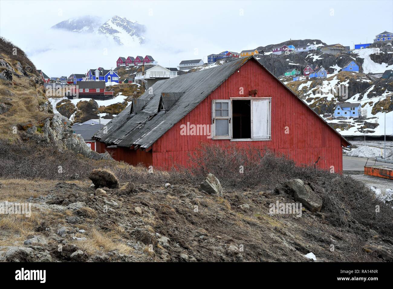 Colorful buildings abound in Ilulissat, Greenland Stock Photo - Alamy