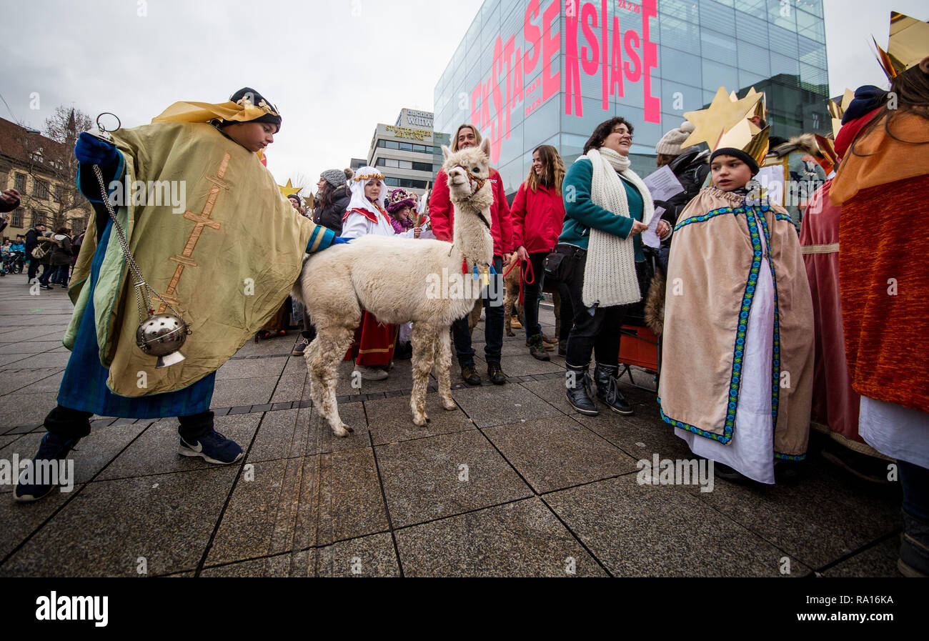 Stuttgart, Germany. 29th Dec, 2018. At the central opening of the 2019 ...