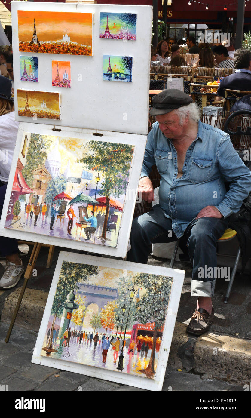 December 22, 2018 - Paris, France - An artist seen at work at the ...