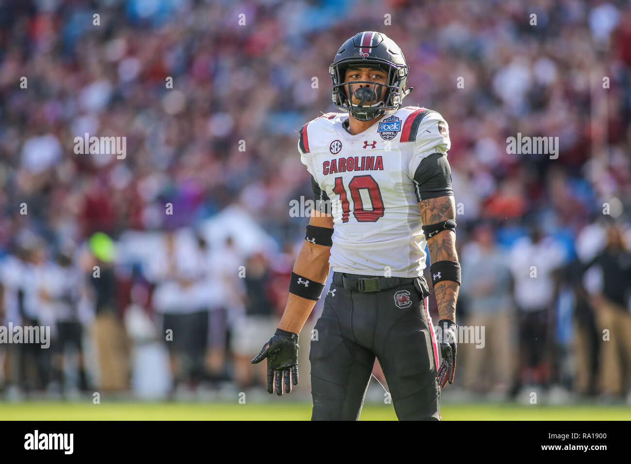 Charlotte, NC, USA. 29th Dec, 2018. South Carolina Gamecocks defensive ...