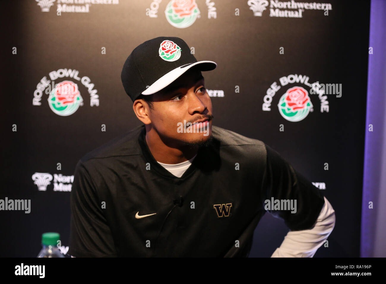 December 29, 2018 .Washington Jojo McIntosh during the Rose Bowl Press ...