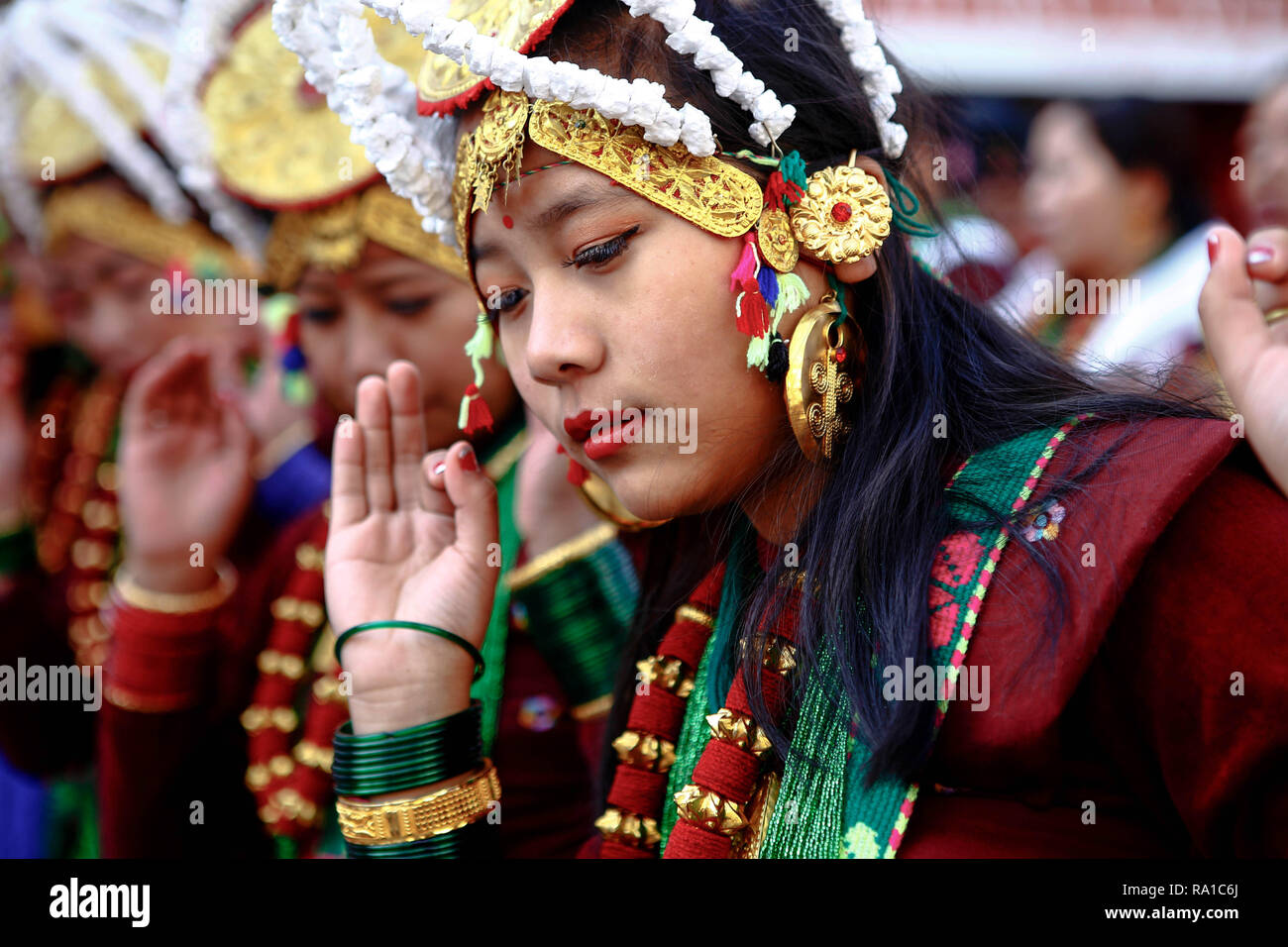 Gurung traditional attire hi-res stock photography and images - Alamy