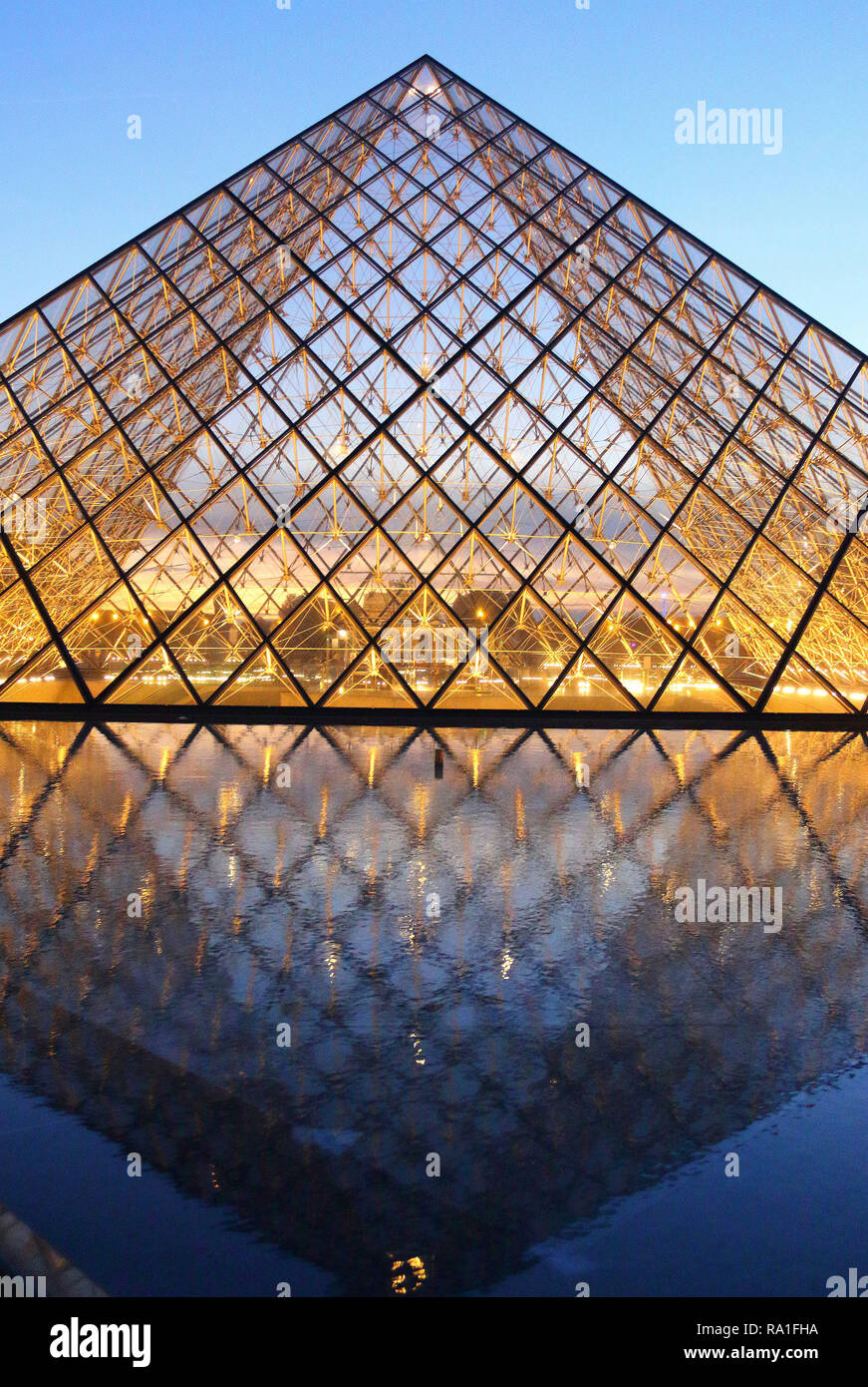 December 22, 2018 - Paris, France - A glass Pyramid seen at the Museum ...