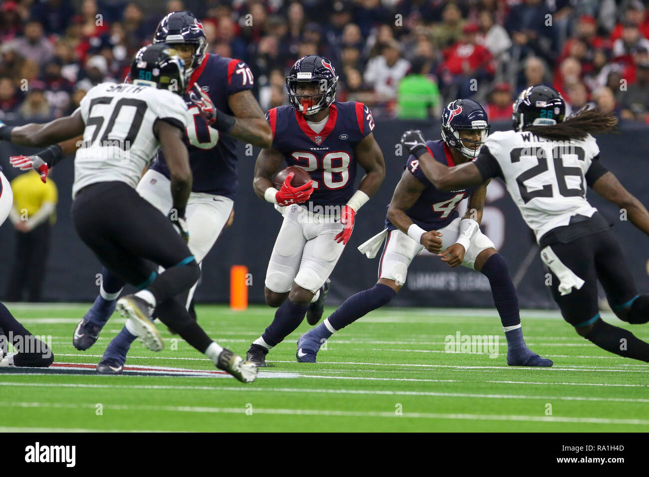 Houston, USA. 30th Dec, 2018. Houston Texans running back Alfred Blue ...