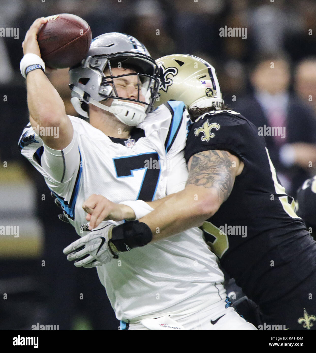New Orleans, USA. 30 December 2018. (left to right) Carolina Panthers ...