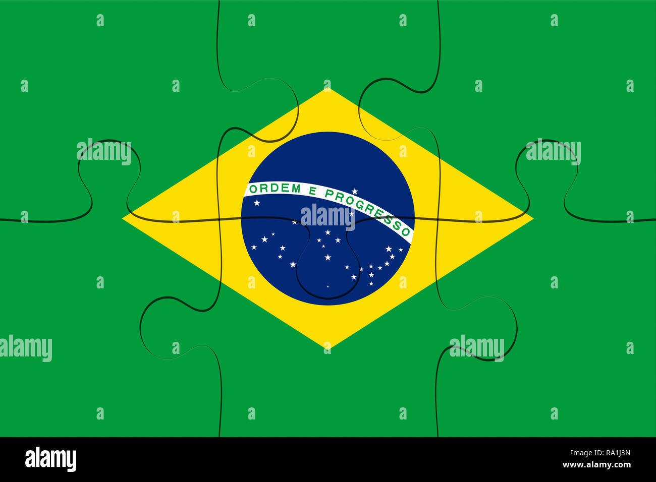 3d flag brazil illustration hi-res stock photography and images - Alamy