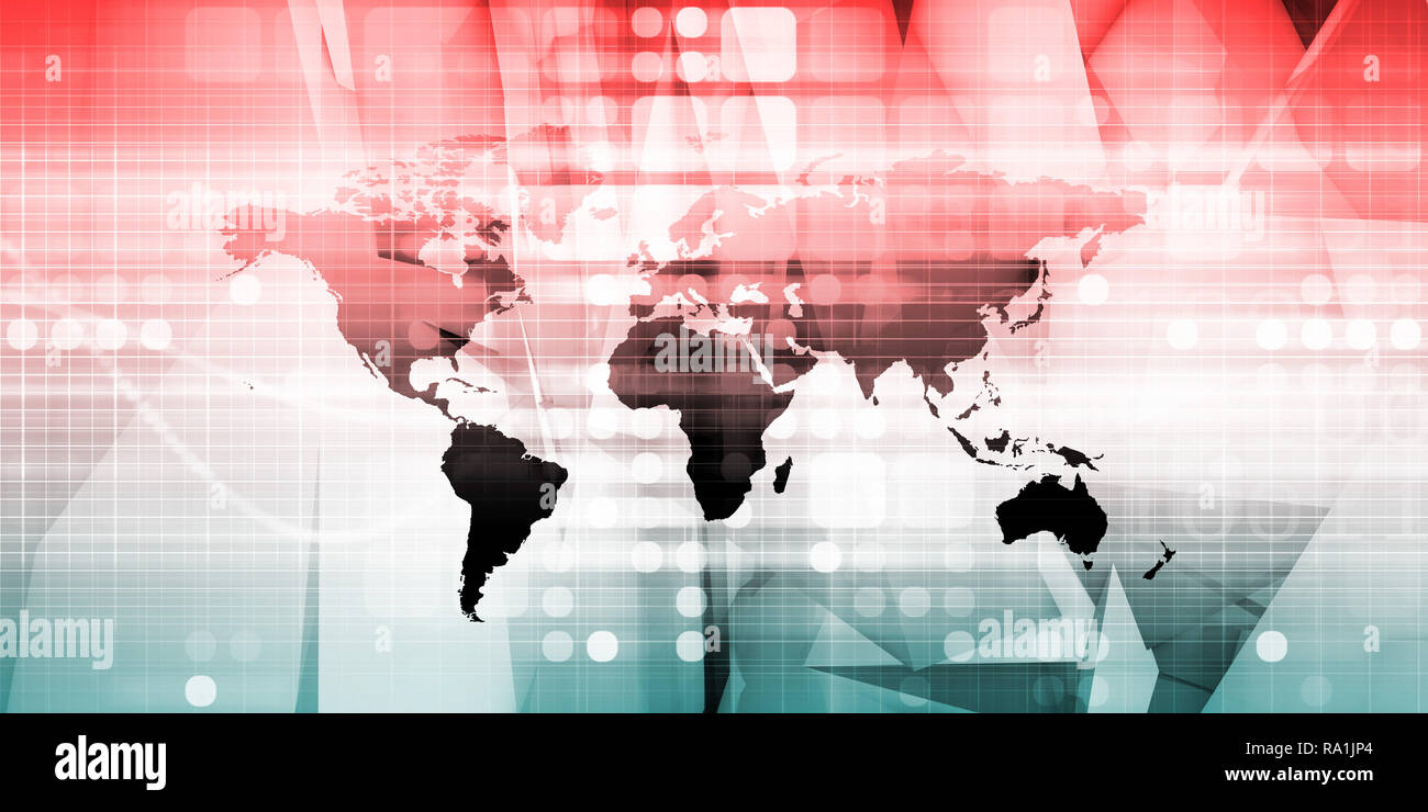 Supply Chain Network Logistics with World Map Stock Photo - Alamy