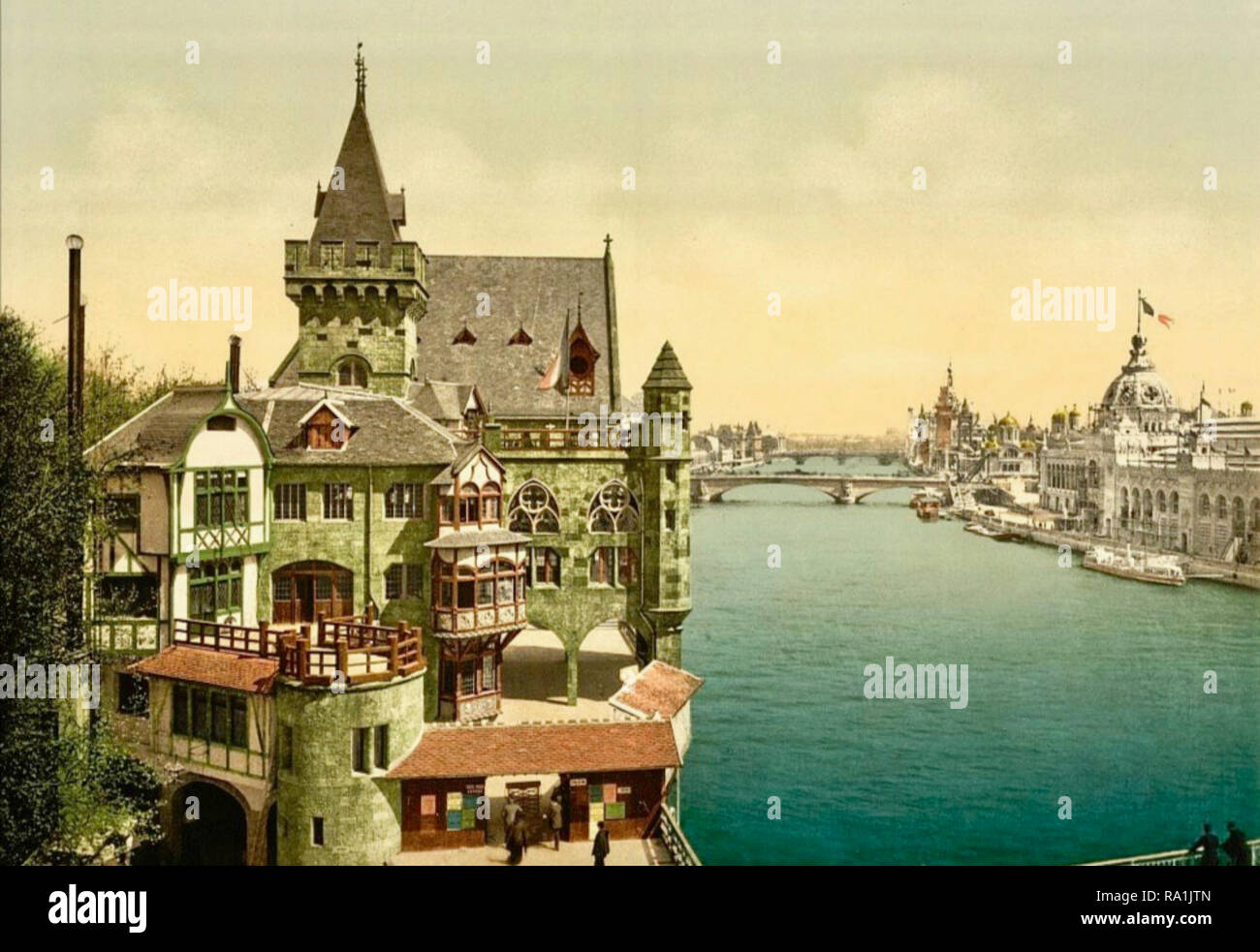 Ancient Paris and perspective of the bridges, showing Army and Navy ...