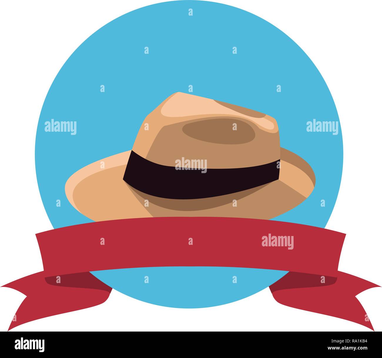 panama hat icon with round icon vector illustration graphic design ...