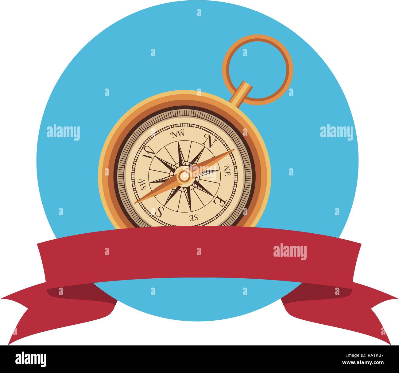 travel compass icon blue round vector illustration graphic design Stock ...