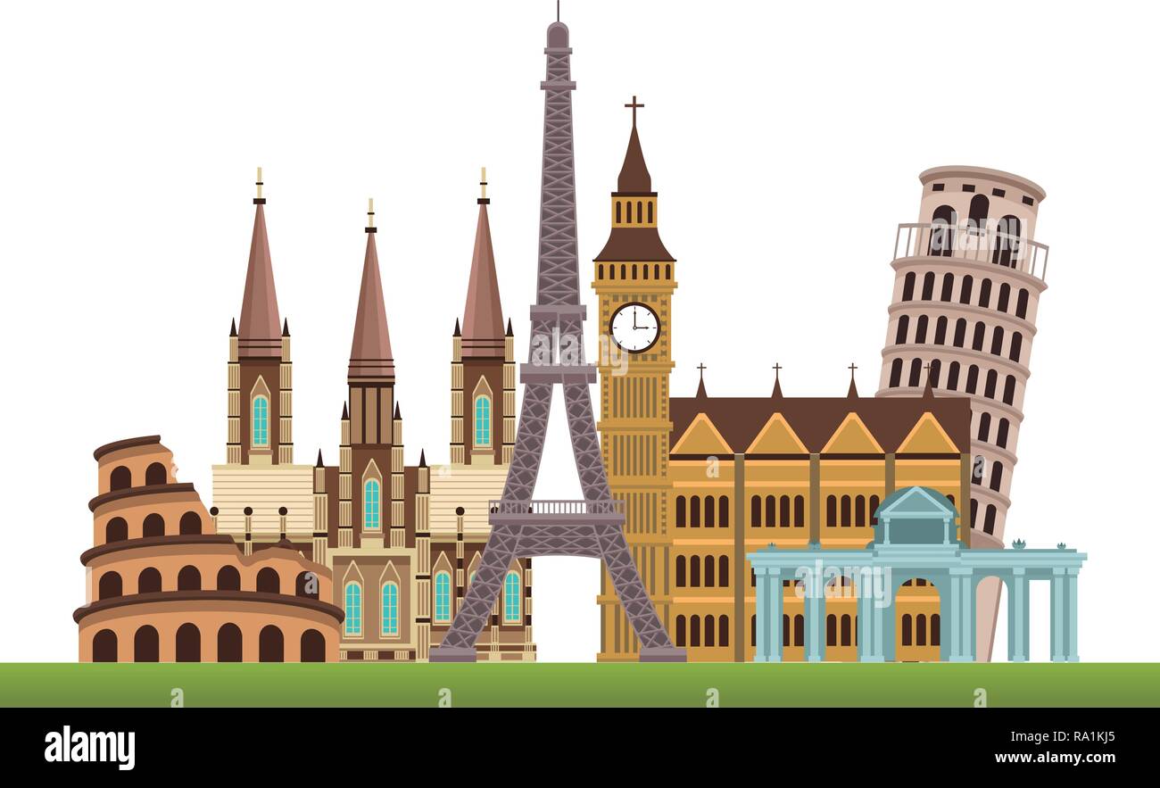 world monuments icons Stock Vector Image & Art - Alamy