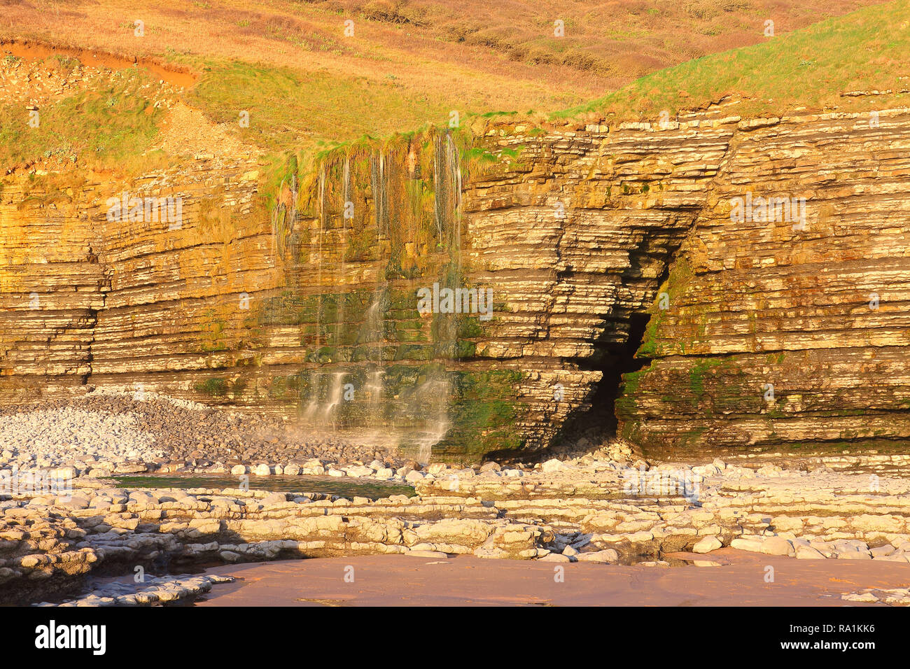 What is known locally as the "Magic waterfall" a seasonal flow of water ...