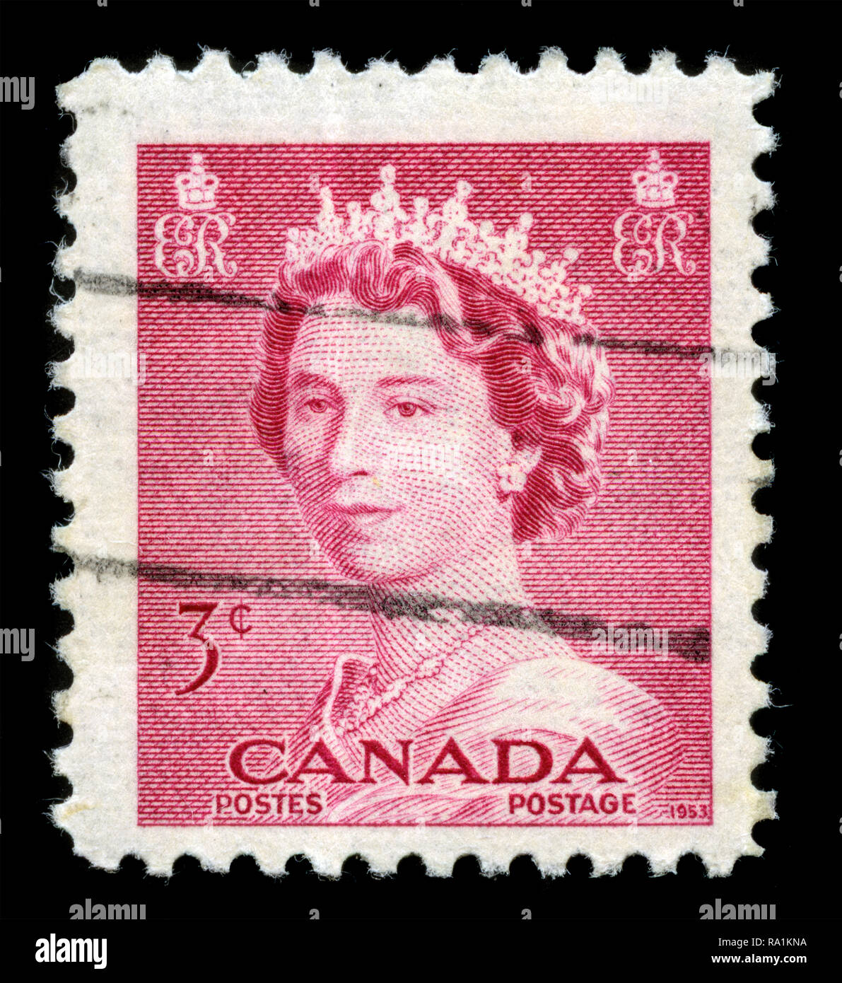 Postage stamp from Canada in the Queen Elizabeth II Definitves 1953 ...