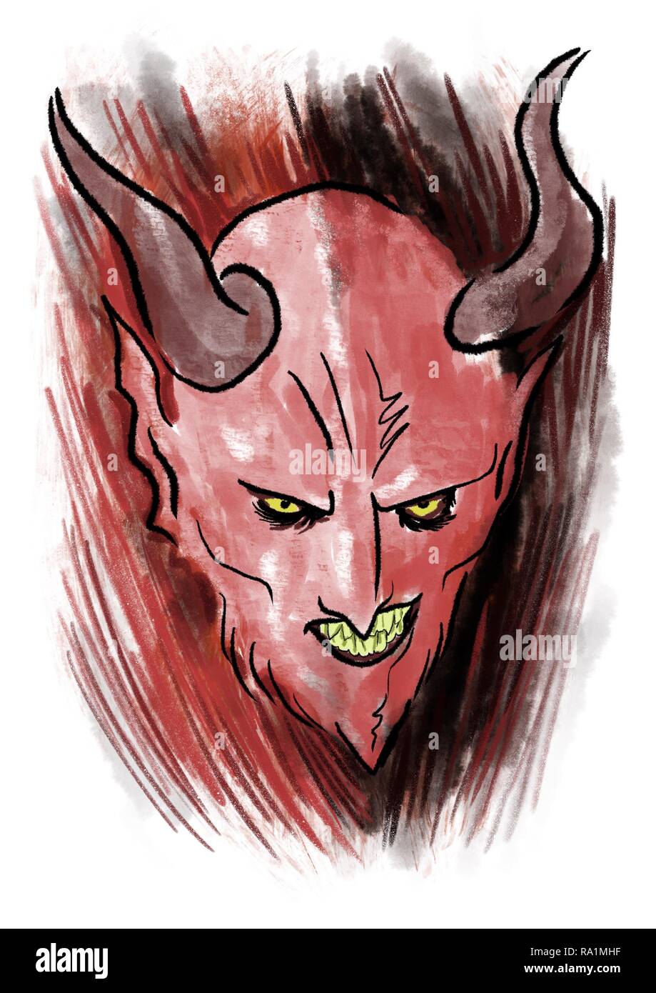 Monstrous demon horror illustration Stock Photo - Alamy