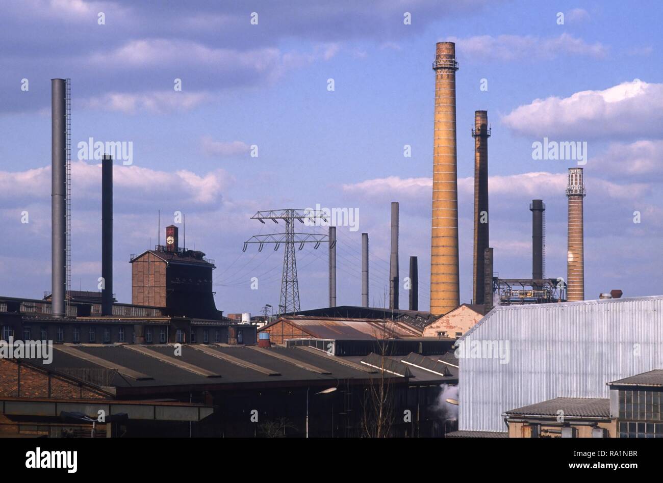 Germany, industrial area in the city of Halle immediately after the ...