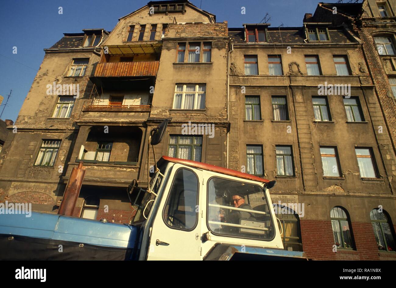 Germany, old house in the historic center of Halle town immediately ...