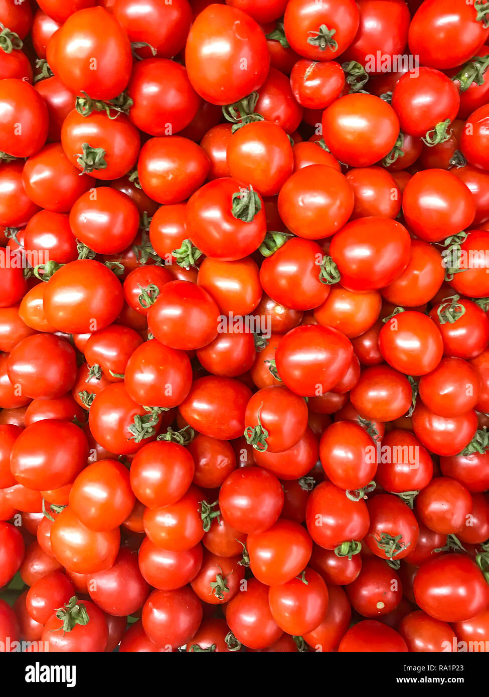 Vegetable background, texture, ripe red tomatoes in supermarket. Studio ...