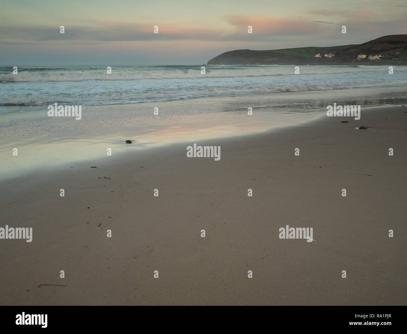 Beautiful beach scene at Croyde bay in North Devon , England Stock ...