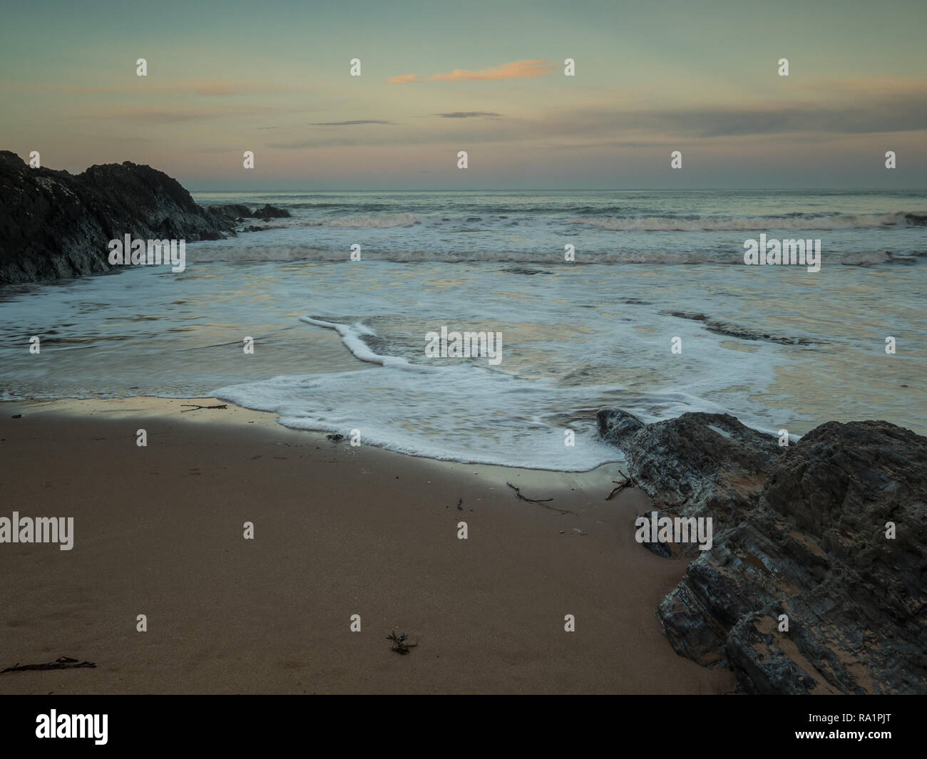 Beautiful beach scene at Croyde bay in North Devon , England Stock ...