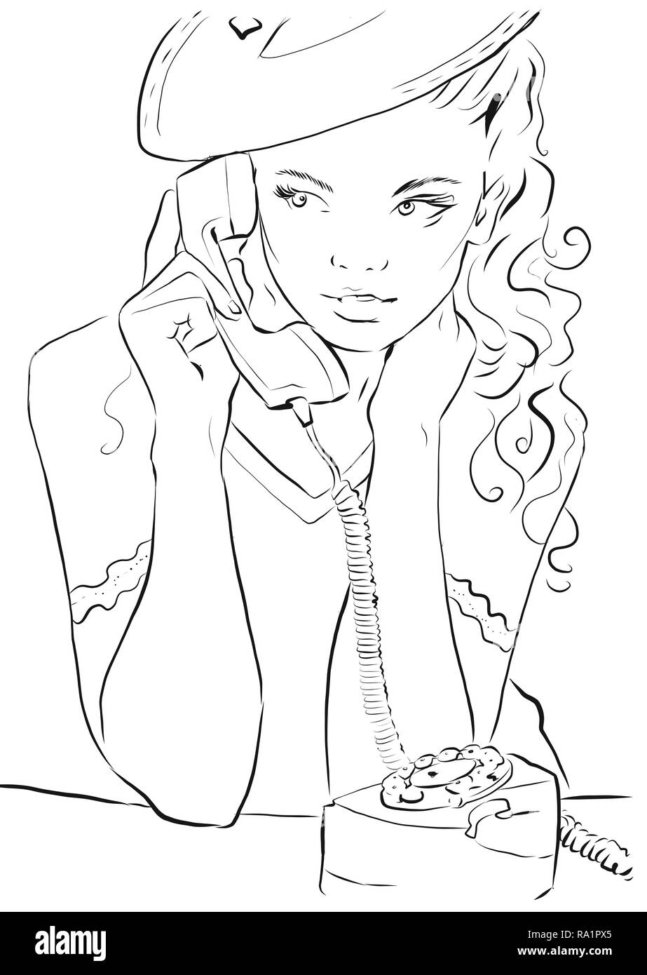 Model holding phone Black and White Stock Photos & Images - Alamy