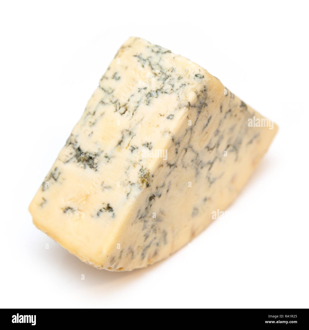 Mature blue Stilton cheese isolated on a white studio background Stock ...