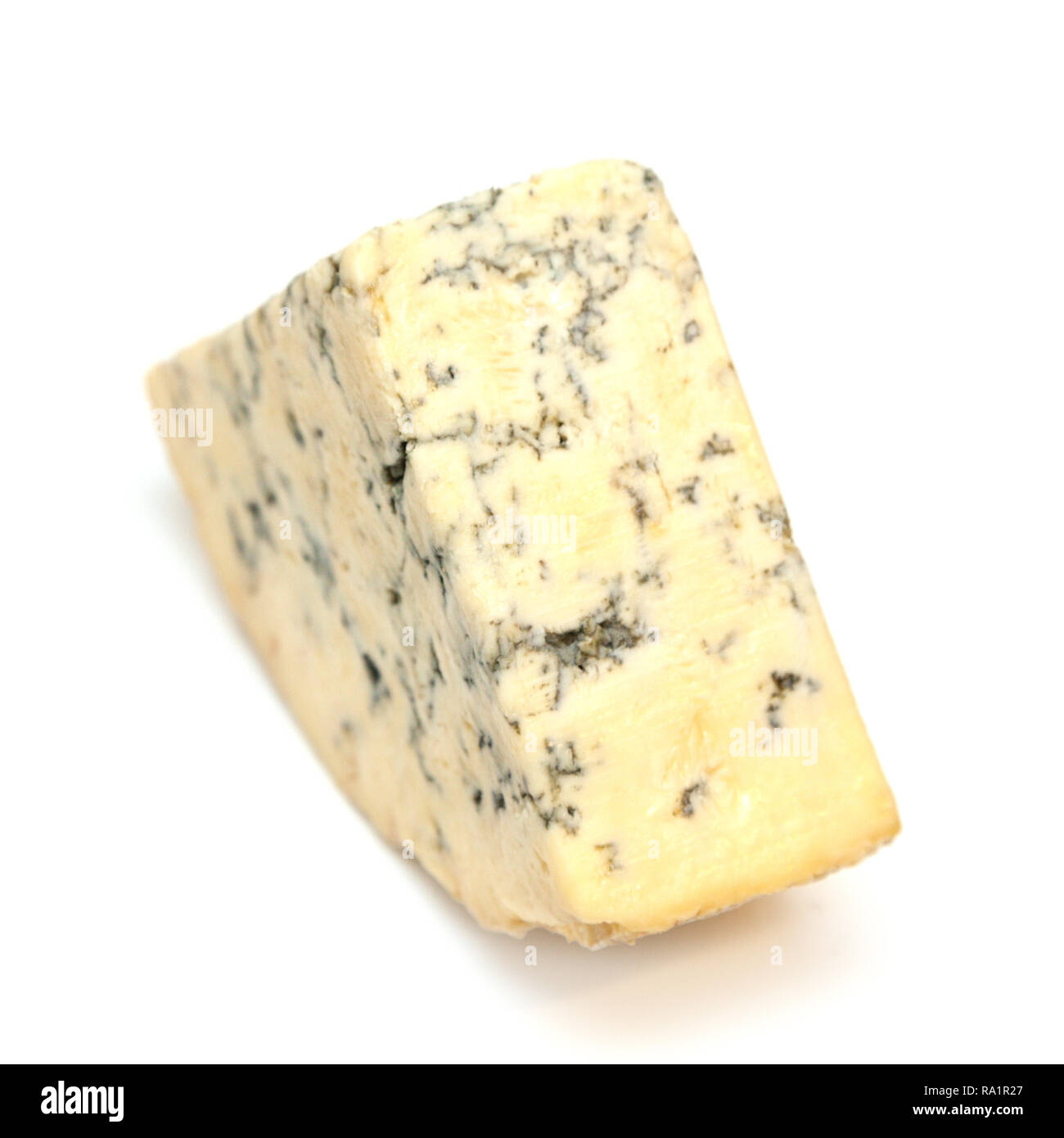 Mature blue Stilton cheese isolated on a white studio background Stock ...