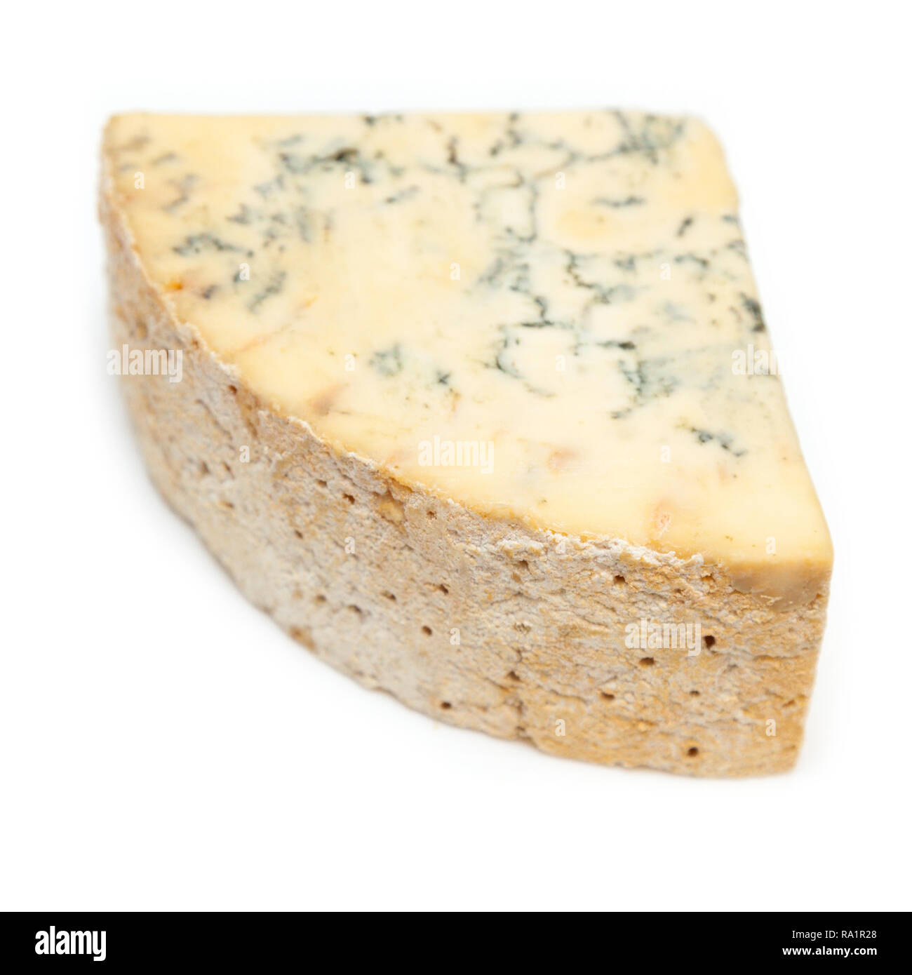 Mature blue Stilton cheese isolated on a white studio background Stock ...