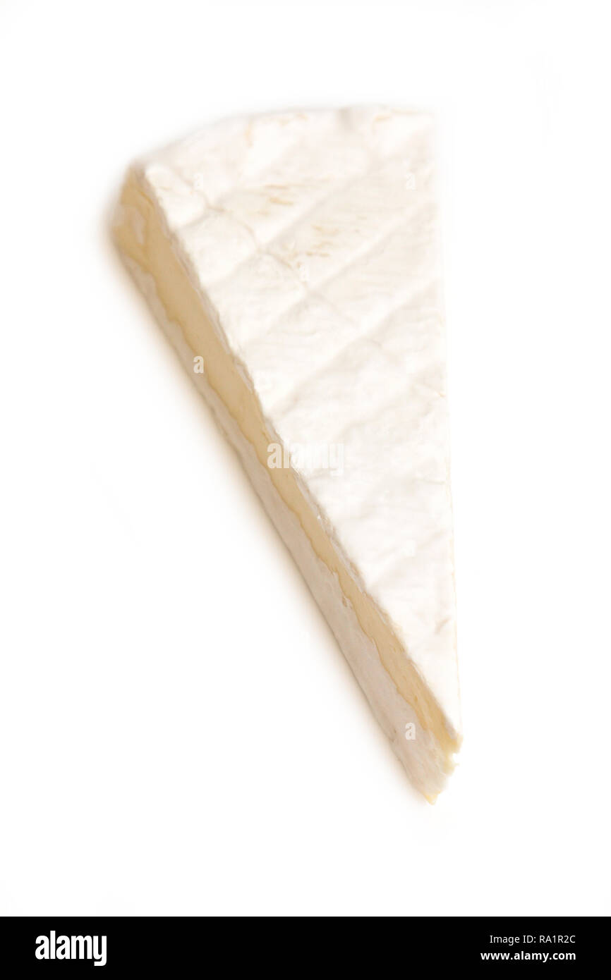 French brie cheese isolated on a white studio background Stock Photo ...