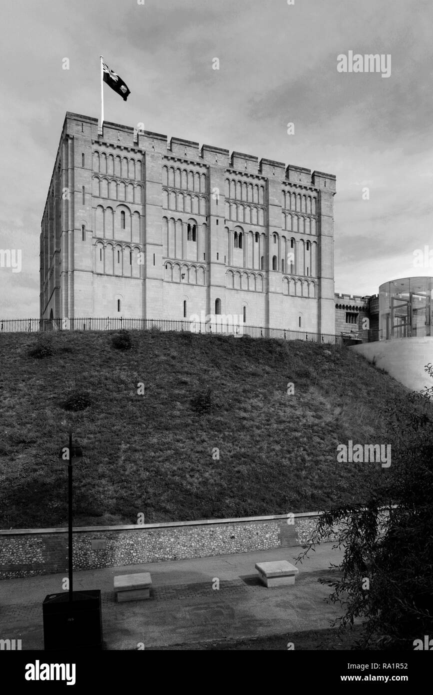 view of Norwich Castle which now holds the Art Gallery and Museum of ...