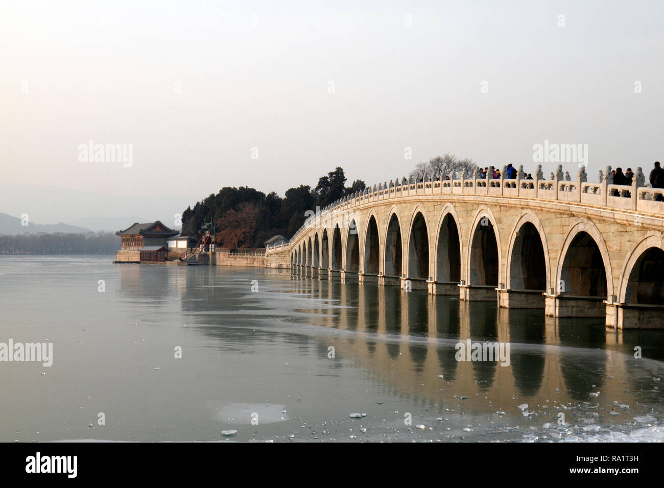 Seventeen arch bridge at the Summer Palace, Beijing, China Stock Photo ...