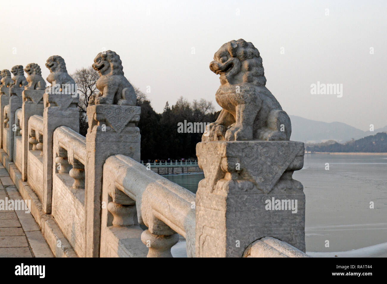 Seventeen arch bridge at the Summer Palace, Beijing, China Stock Photo ...