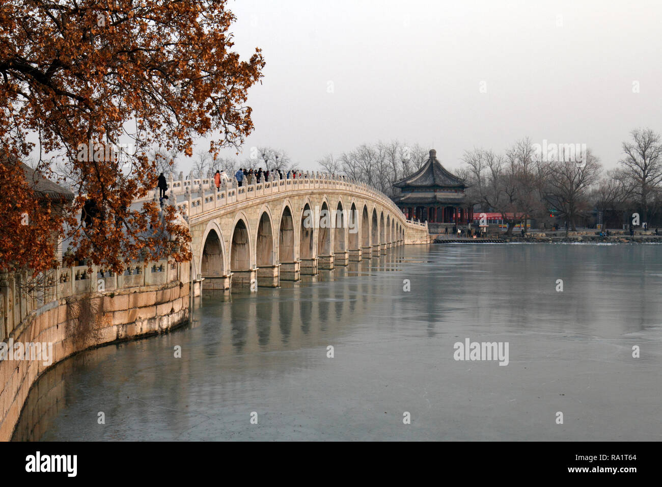 Seventeen arch bridge at the Summer Palace, Beijing, China Stock Photo ...